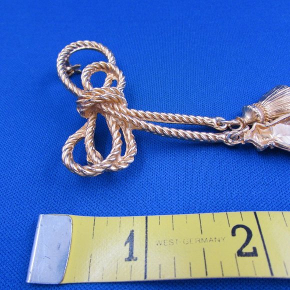 original vintage | Jewelry | Vintage 98s Gold Tone Bow Pin With Tassels ...